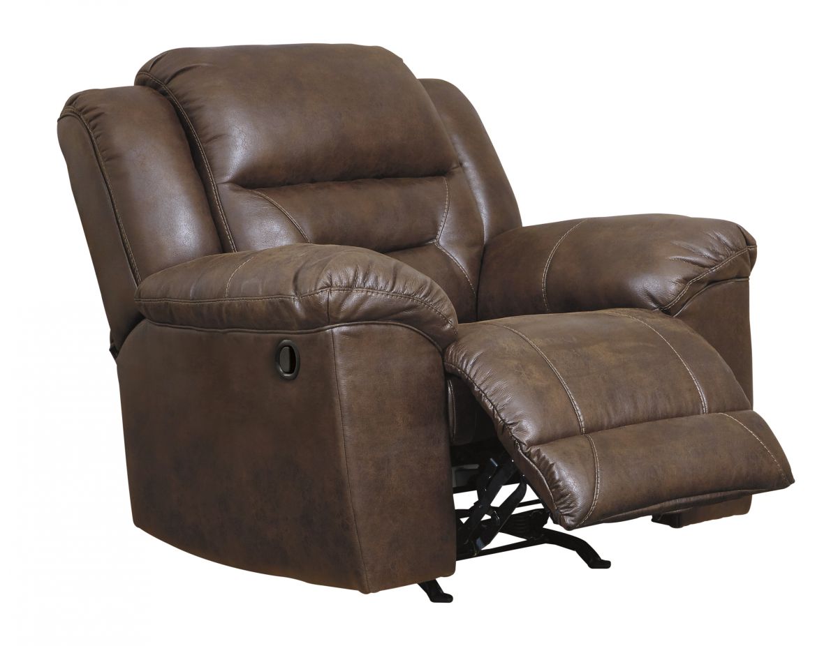Stoneland Chocolate Rocker Recliner - Recliners | Furniture Deals Online