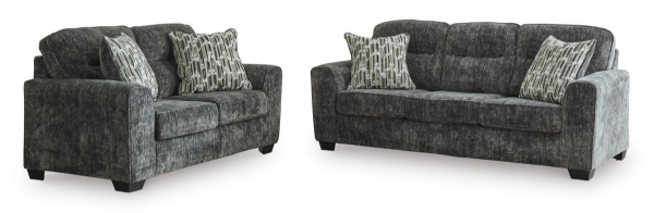 Lonoke Gunmetal 2-Piece Living Room Set