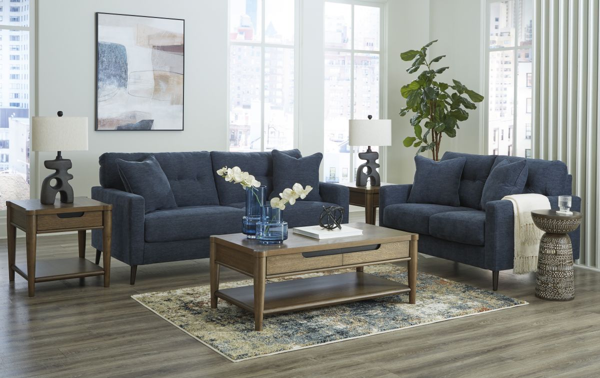 Bixler Navy 2-Piece Living Room Set