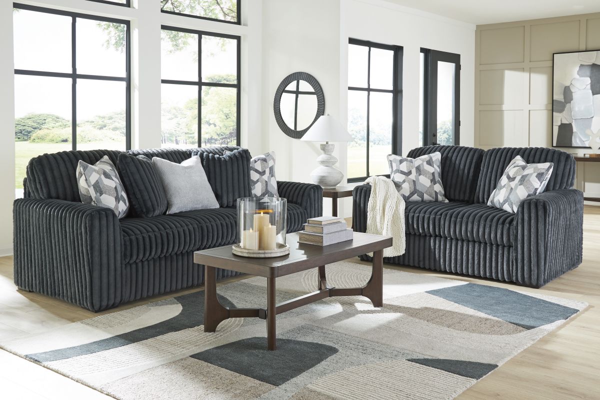 Midnight Gunmetal 2-Piece Living Room Set